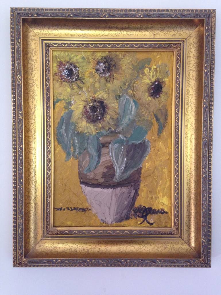 Sunflowers Painting by Rhiannon Thomas | Saatchi Art