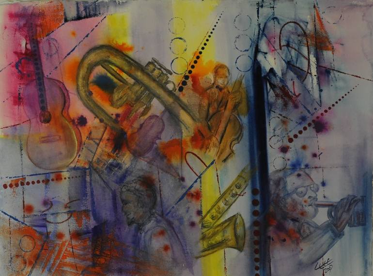 Jazz Craze Improv Painting by Cindy Lee Loranger | Saatchi Art