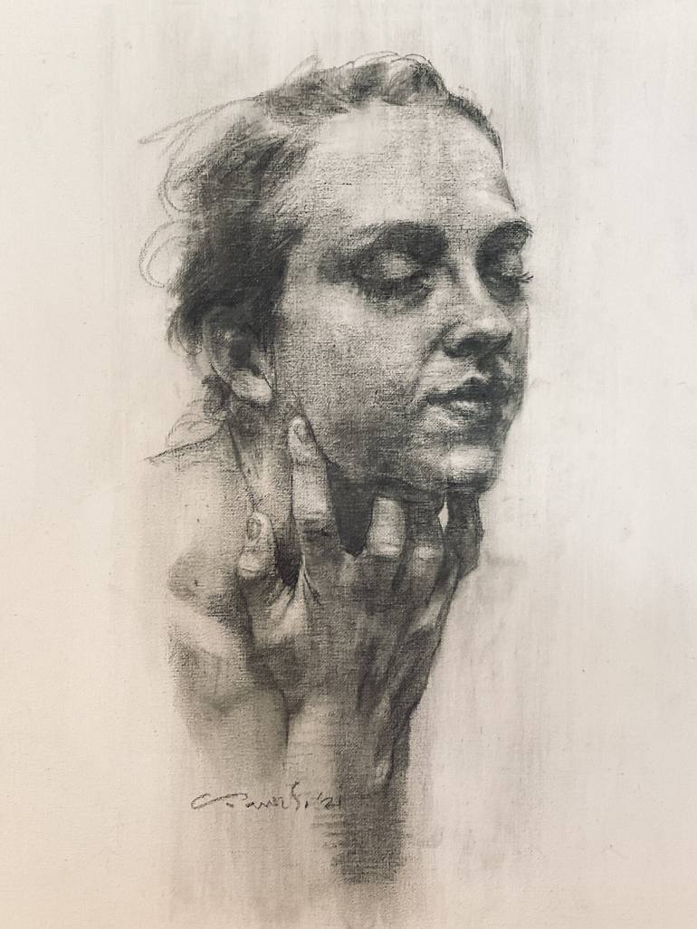 head and hand #01 Drawing by Kan Srijira | Saatchi Art