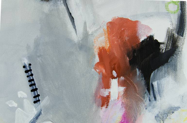 Dreaming of Numbers - Head - Mark Making Expressionism Painting by Deb ...