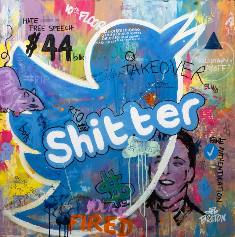 Twitter 2.0 Painting by Deb Breton | Saatchi Art