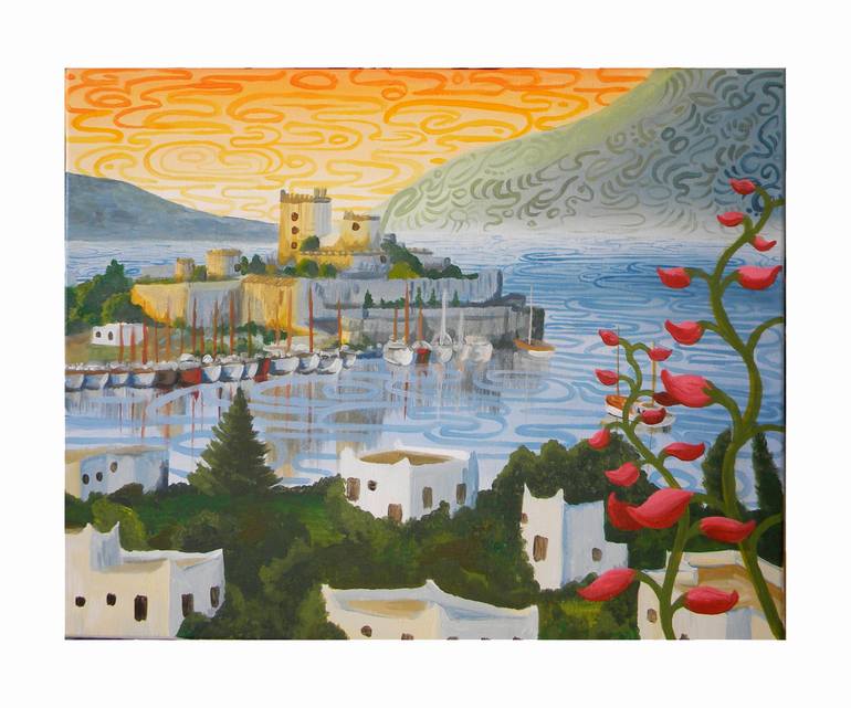 BODRUM SUNSET Painting by Idil Ersoy | Saatchi Art