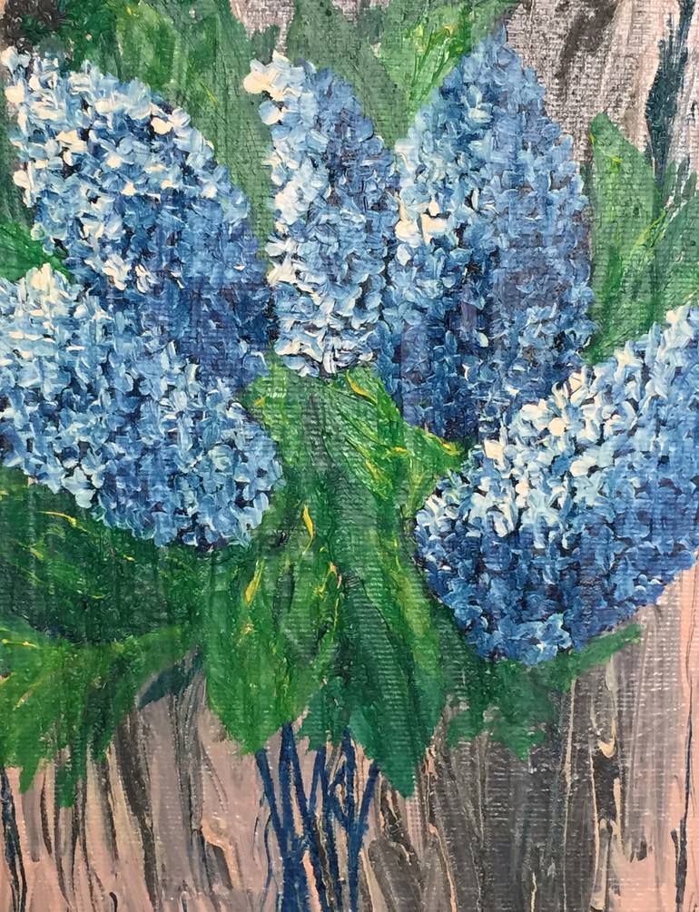Blue lilac Painting by Gina Gheoca | Saatchi Art