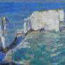 Old Harry Rocks Painting by Nick Hebditch | Saatchi Art