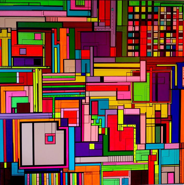 Graphic color Painting by Marion Moulin | Saatchi Art