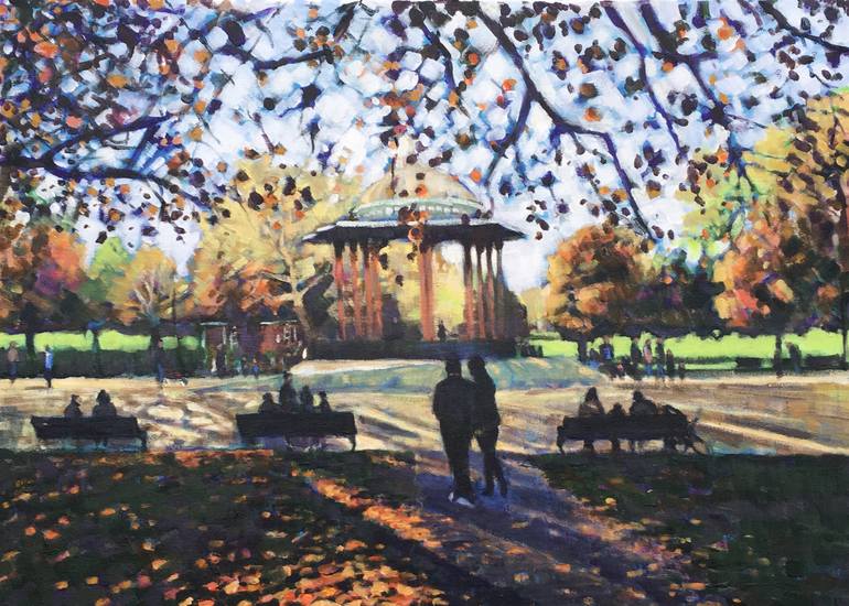 Autumn at the Bandstand, Clapham Common Painting by Louise Gillard ...