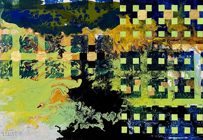 Square intersections Painting by Iuliana Florea Lucan | Saatchi Art
