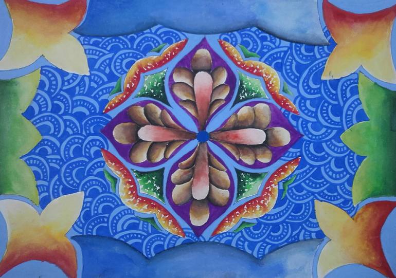 Srilankan Traditional Table Cloth Painting by Zarn Alfa | Saatchi Art