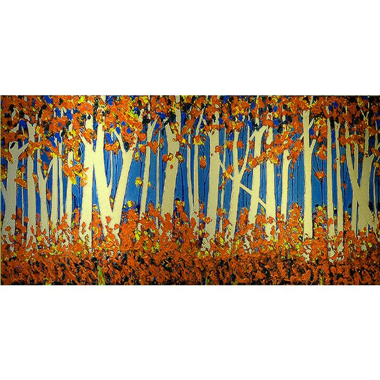 LARGE 24X48X2 HAND PAINTED ORIGINAL Aspen Morning PAINTING Painting by ...