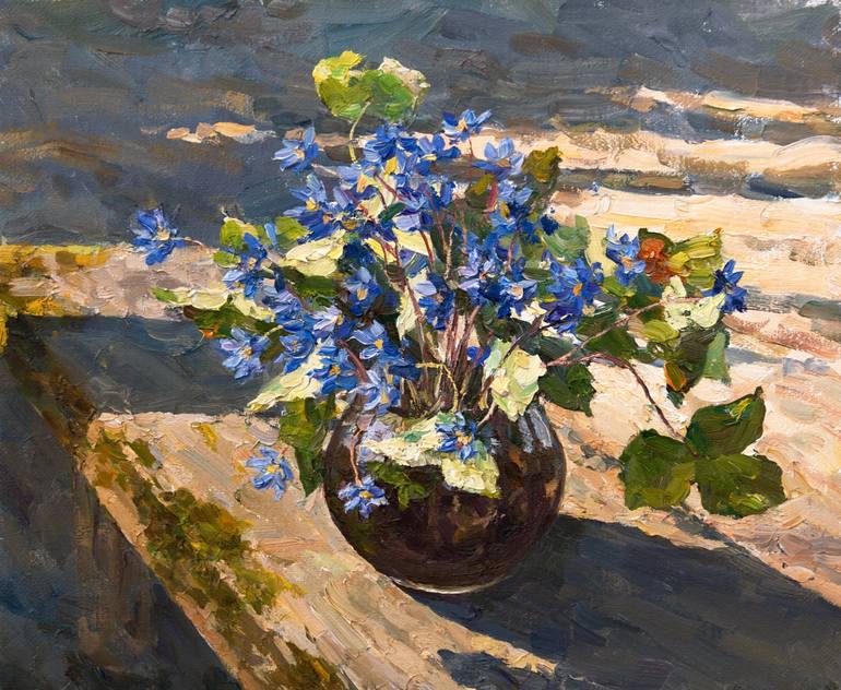 Snowdrops Painting by Igor Barkhatkov | Saatchi Art