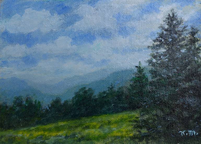 Blue Ridge Mountain Meadow # 2 - oil 5X7 Painting by Kathleen McDermott ...
