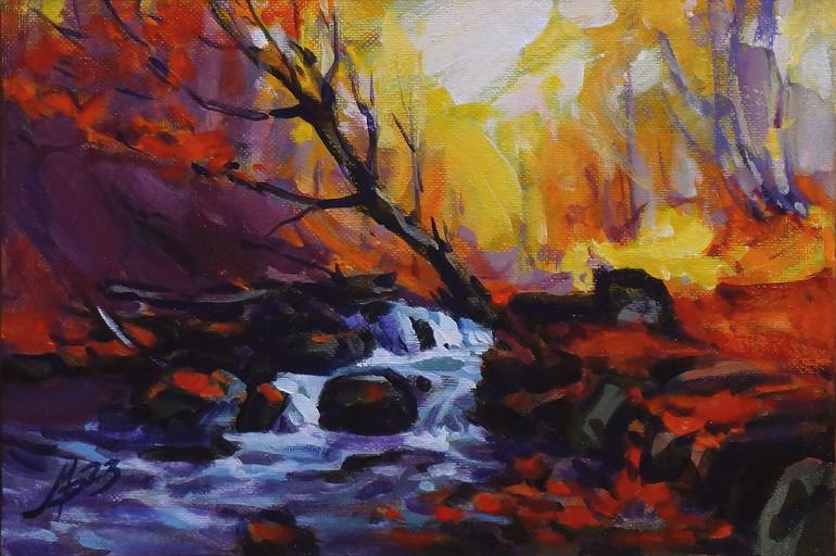 Golden autumn 4 Painting by Mykhailo Patskan | Saatchi Art