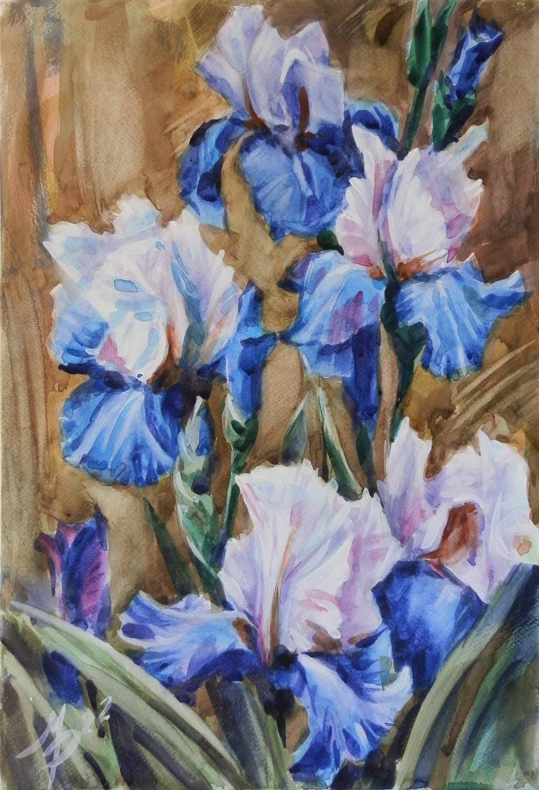 Irises Painting by Mykhailo Patskan | Saatchi Art