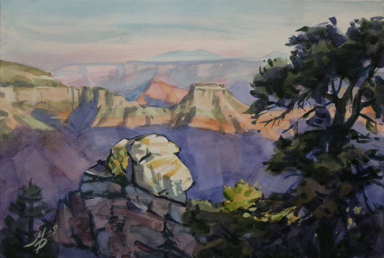 Spaces of the Grand Canyon 2 Painting by Mykhailo Patskan | Saatchi Art