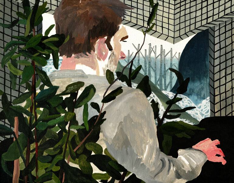 F.K. and the Ocean Painting by Tory Lin | Saatchi Art