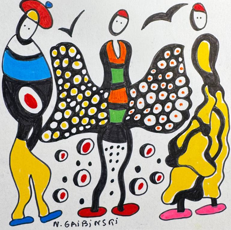 The Joyous Metamorphosis Drawing by Nathalie Gribinski | Saatchi Art