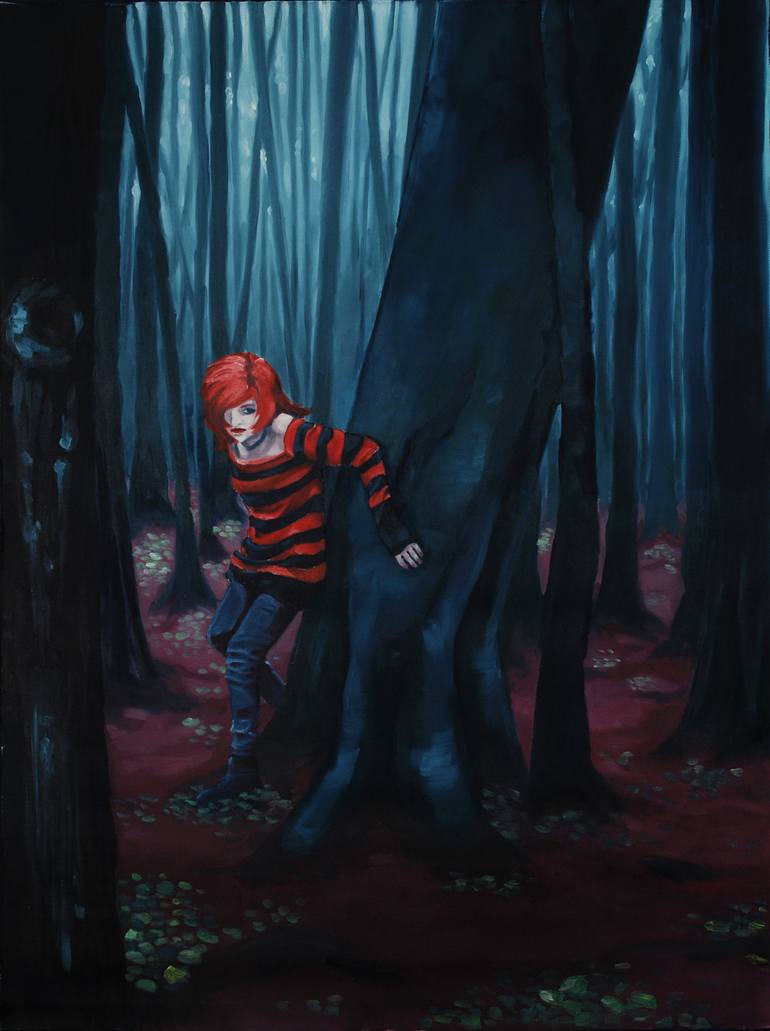 Red riding hood Painting by M Isabel Gonzalez Carretero | Saatchi Art