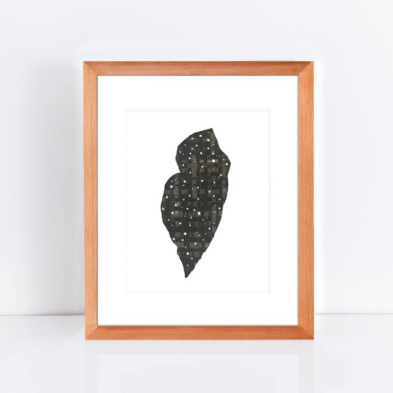 Woven spotted begonia leaf Collage by Jennifer Bell | Saatchi Art