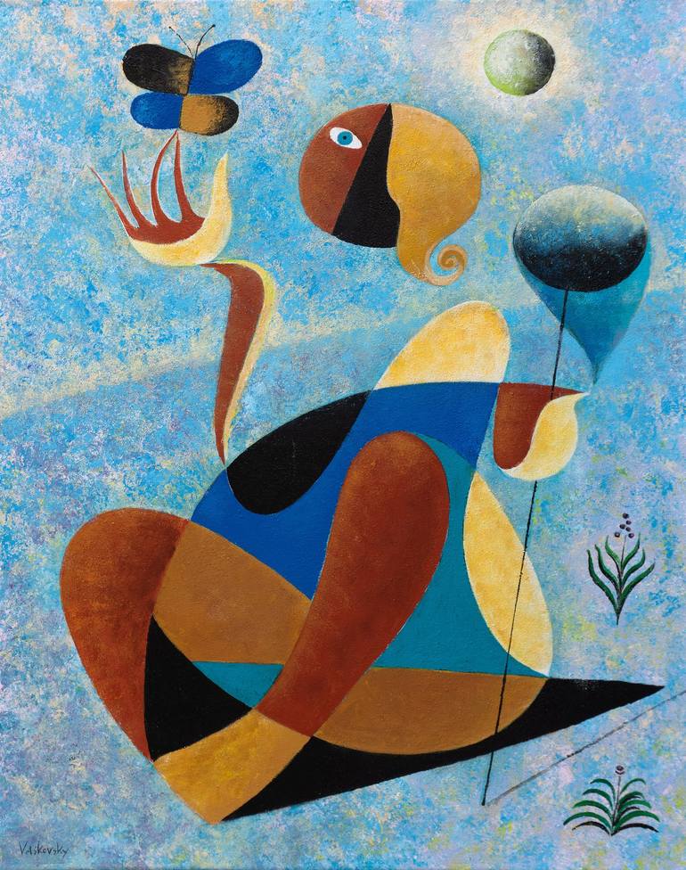 Girl With Butterfly Painting by Vadim Vaskovsky | Saatchi Art