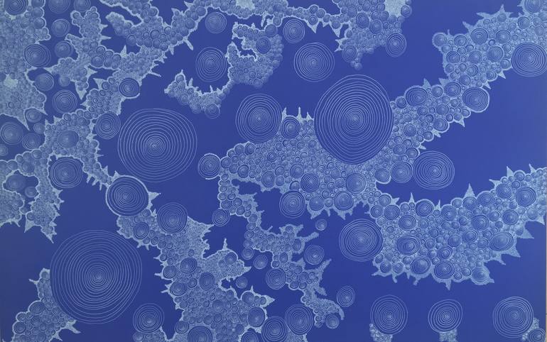 Blue is the Feminine pulse. Drawing by Noemie Faligant | Saatchi Art