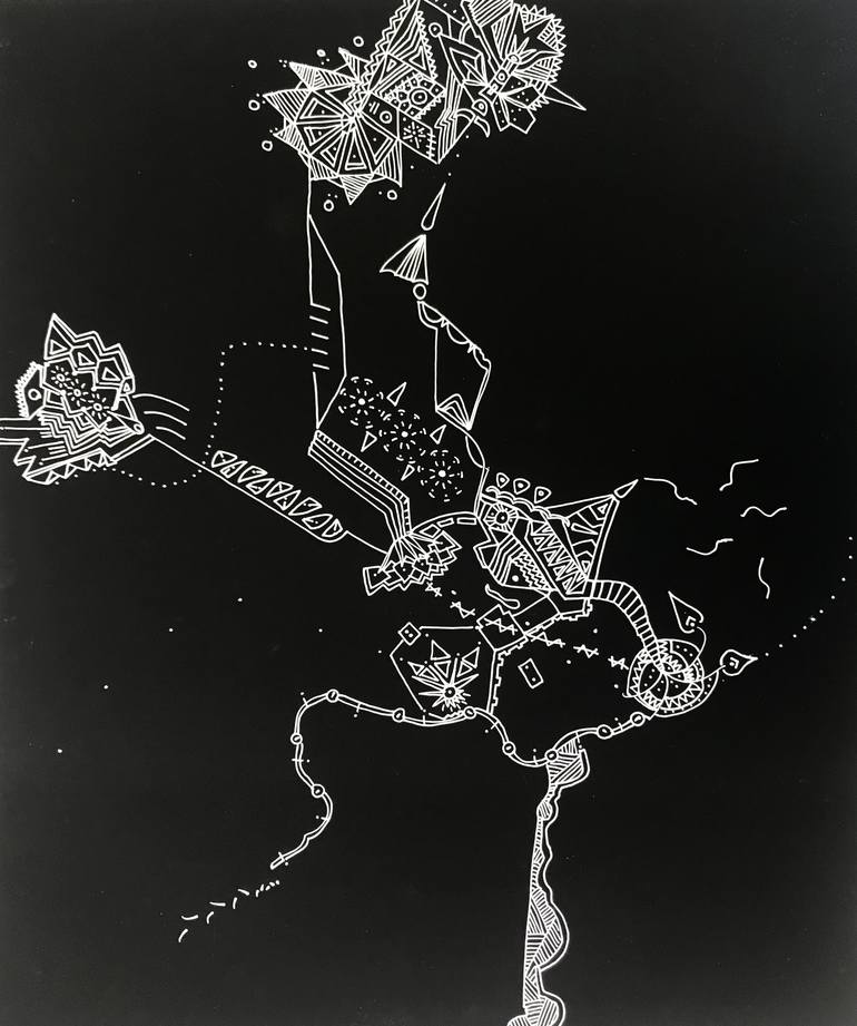 Dance of the Breathing Machine Drawing by Noemie Faligant | Saatchi Art