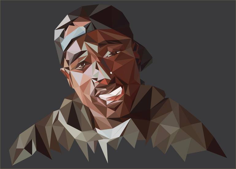 Low Poly 2Pac Installation by Morgan Davies | Saatchi Art