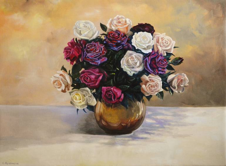 Roses Painting by Sergey Lutsenko | Saatchi Art