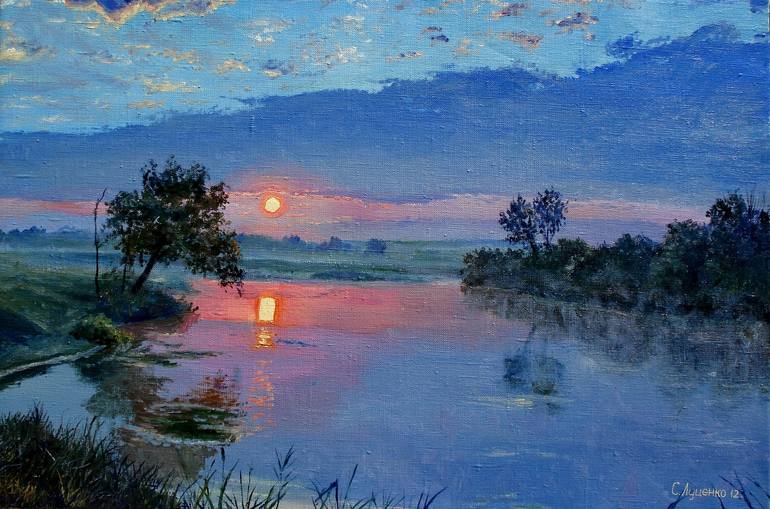 Quiet evening Painting by Serhii Lutsenko | Saatchi Art