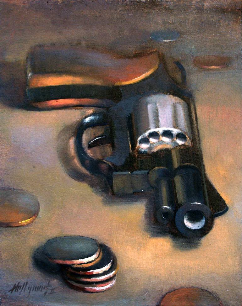 Revolver With Coins Painting by Hall Groat Ii | Saatchi Art