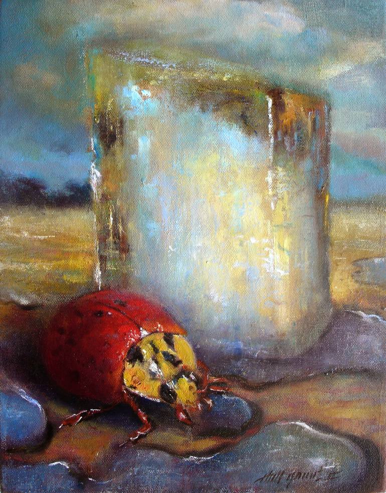 Ladybug with Melting Ice Painting by Hall Groat Ii | Saatchi Art