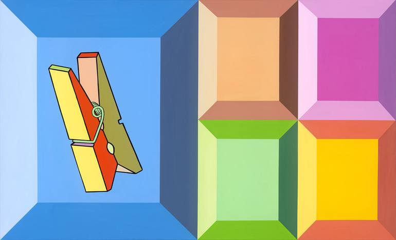 Blue Peg Painting by Mark Collis | Saatchi Art