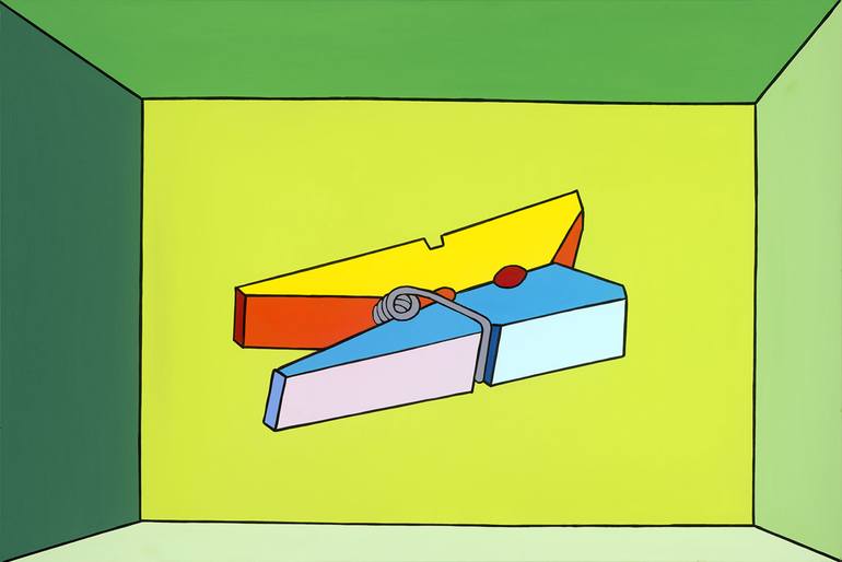 Green Peg Painting by Mark Collis | Saatchi Art