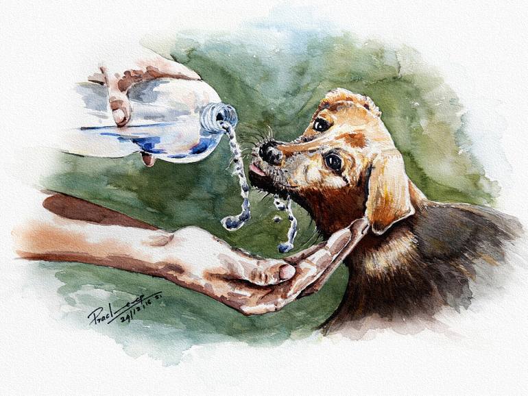 Love..., The Drop of Water Painting by Pradeep De Silva | Saatchi Art