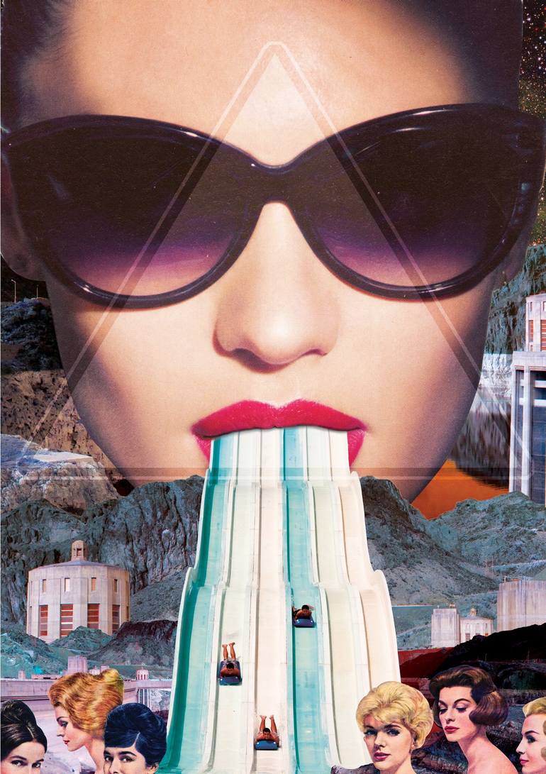 Pool Side - Limited Edition 1 of 5 on Aluminium Collage by Alexandra ...