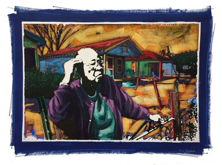 Josephine on The Fence Painting by H C Porter | Saatchi Art