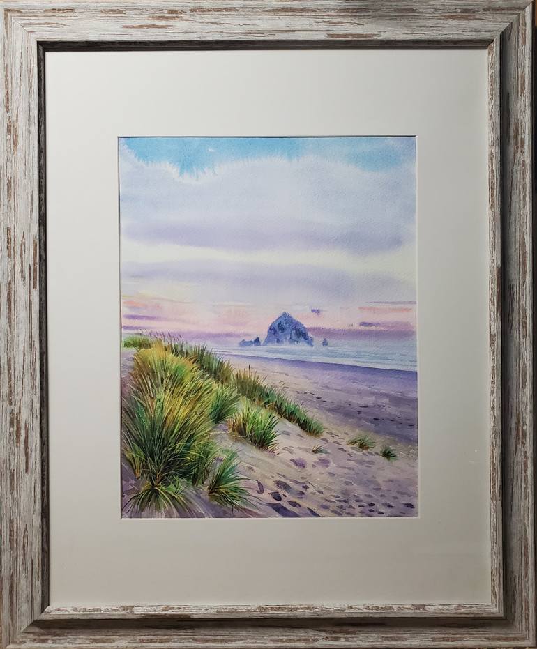 Cannon Beach Patterns Painting by Nik Zbyranyk | Saatchi Art
