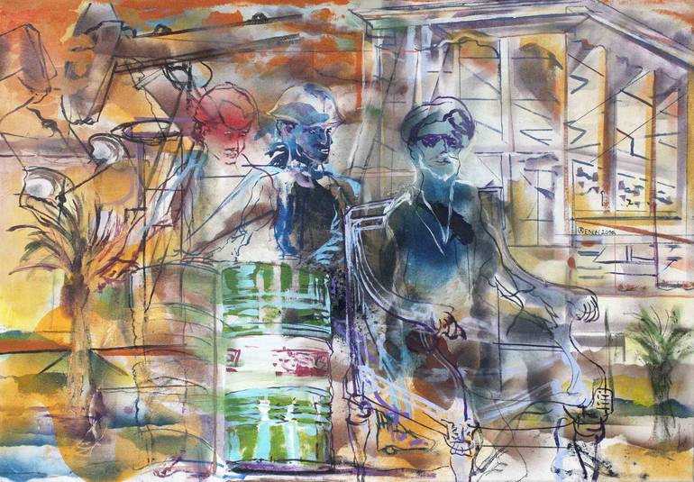 „Three sons of the Bahrain” Painting by Sinkovics Ede | Saatchi Art