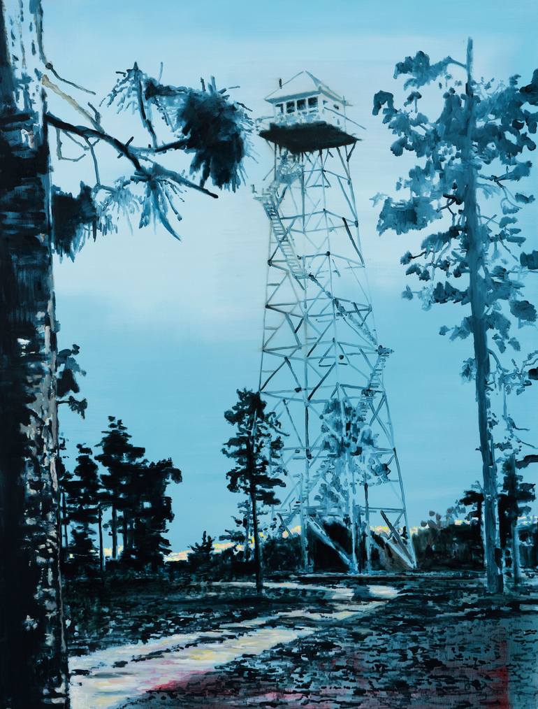the watchtower Painting by Alejandro Quiroga | Saatchi Art