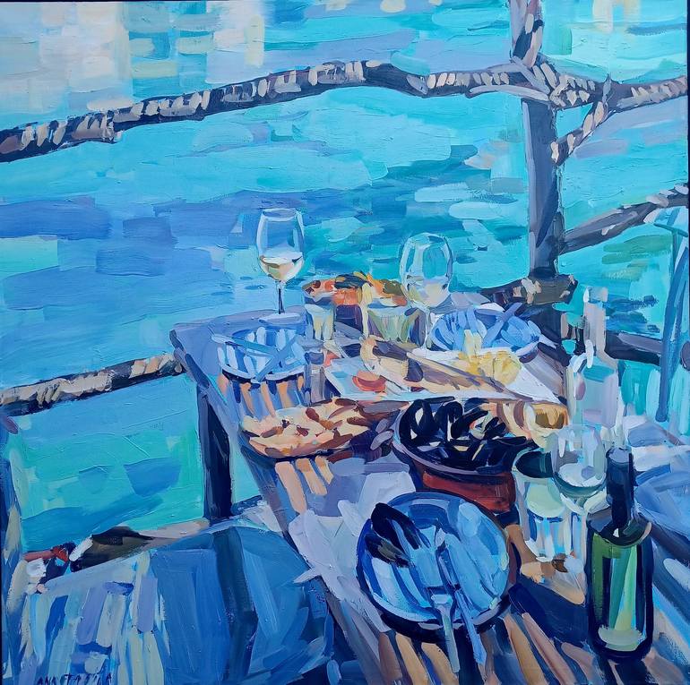 Summer lunch Painting by Anastasija Koerkovitsj | Saatchi Art