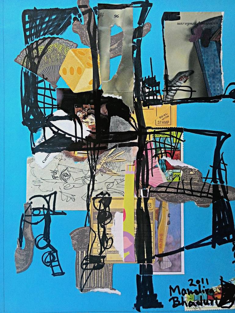 Tranquility and anxiety Collage by Mandira Bhaduri | Saatchi Art