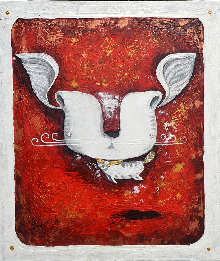 White tiger Painting by Victoria Rusyn | Saatchi Art