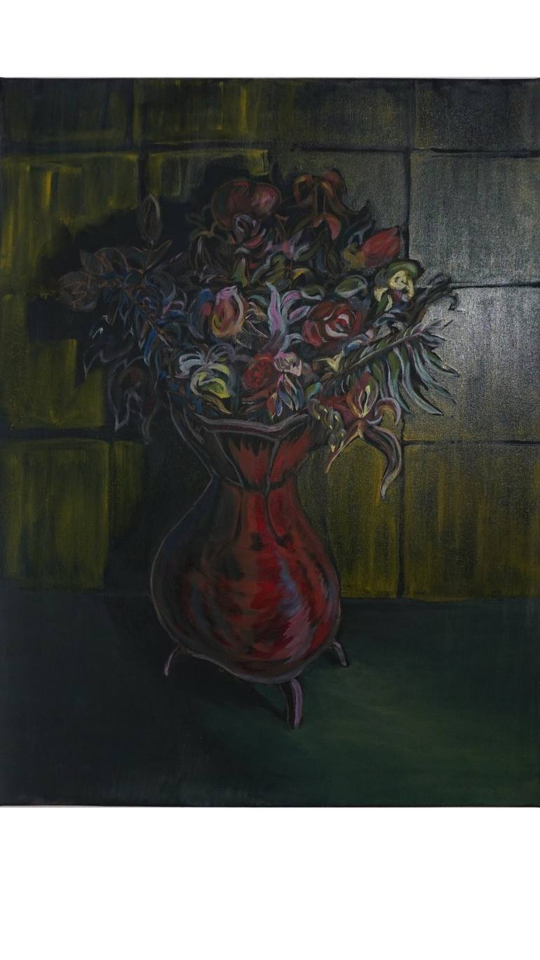 Flowers,vase,and tension Painting by Filip Grkovic | Saatchi Art