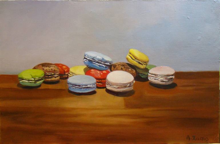 12 macaroons Painting by Anne Zamo | Saatchi Art