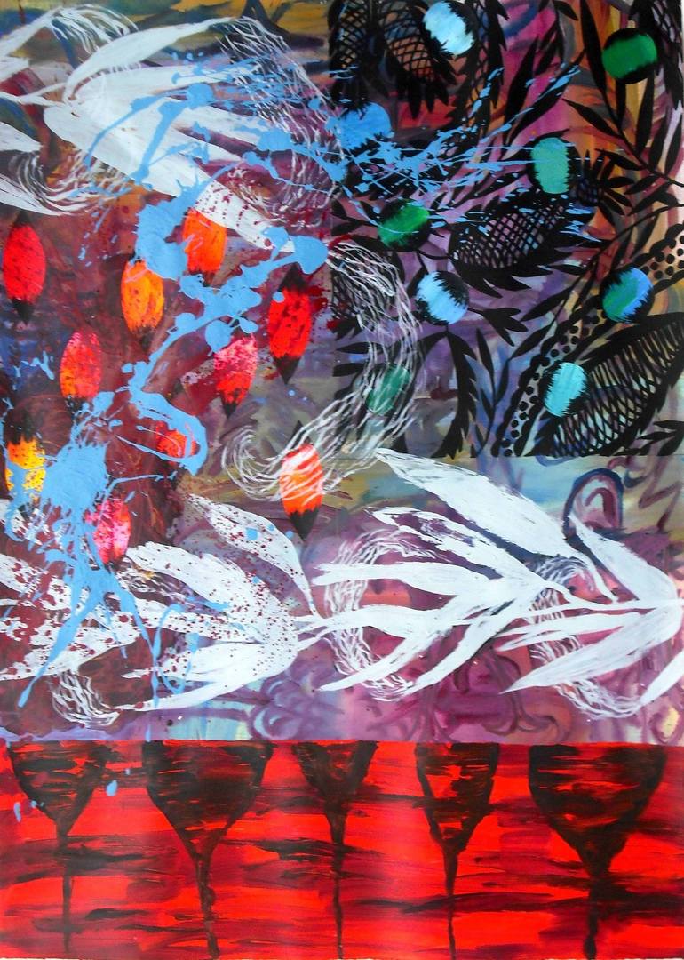 Redcurrant River Painting by Anna-lise Horsley | Saatchi Art