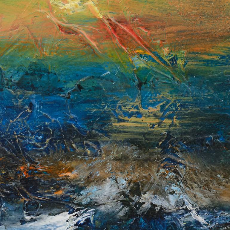 Almost Abstract Landscape - 6 (River Sunset) Painting by Zakhar ...