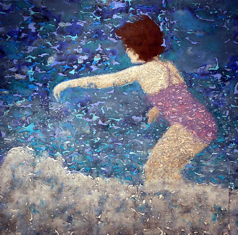 The Water Game Painting by Ángel Serrano | Saatchi Art