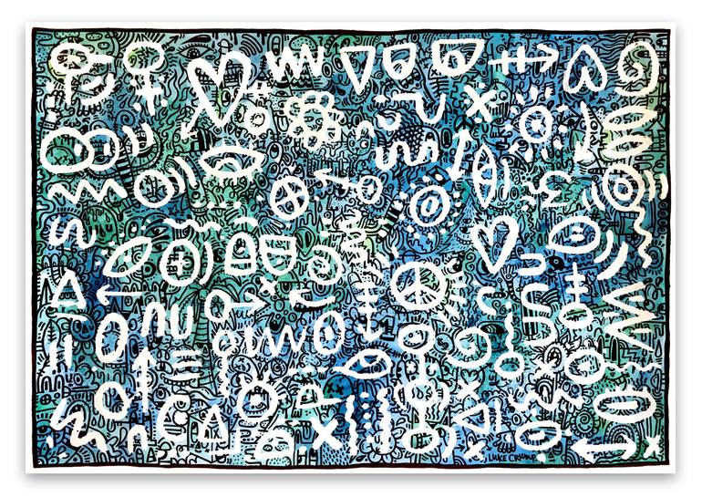 Blue Fragments Painting by Luke Crump | Saatchi Art