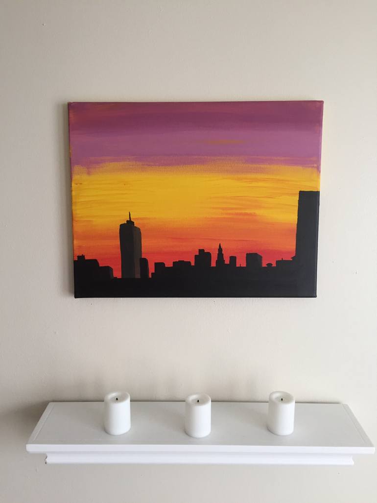 City Skyline Painting by Sarah Bennett | Saatchi Art