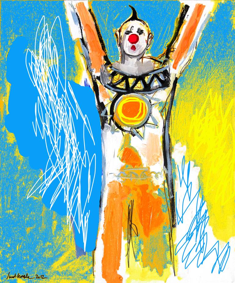 Le Clown Pirouette Painting by Michel Suret-Canale | Saatchi Art