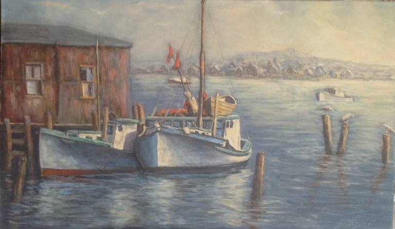 Fishing boats in Nova Scotia, by John T. Vignari Painting by John ...